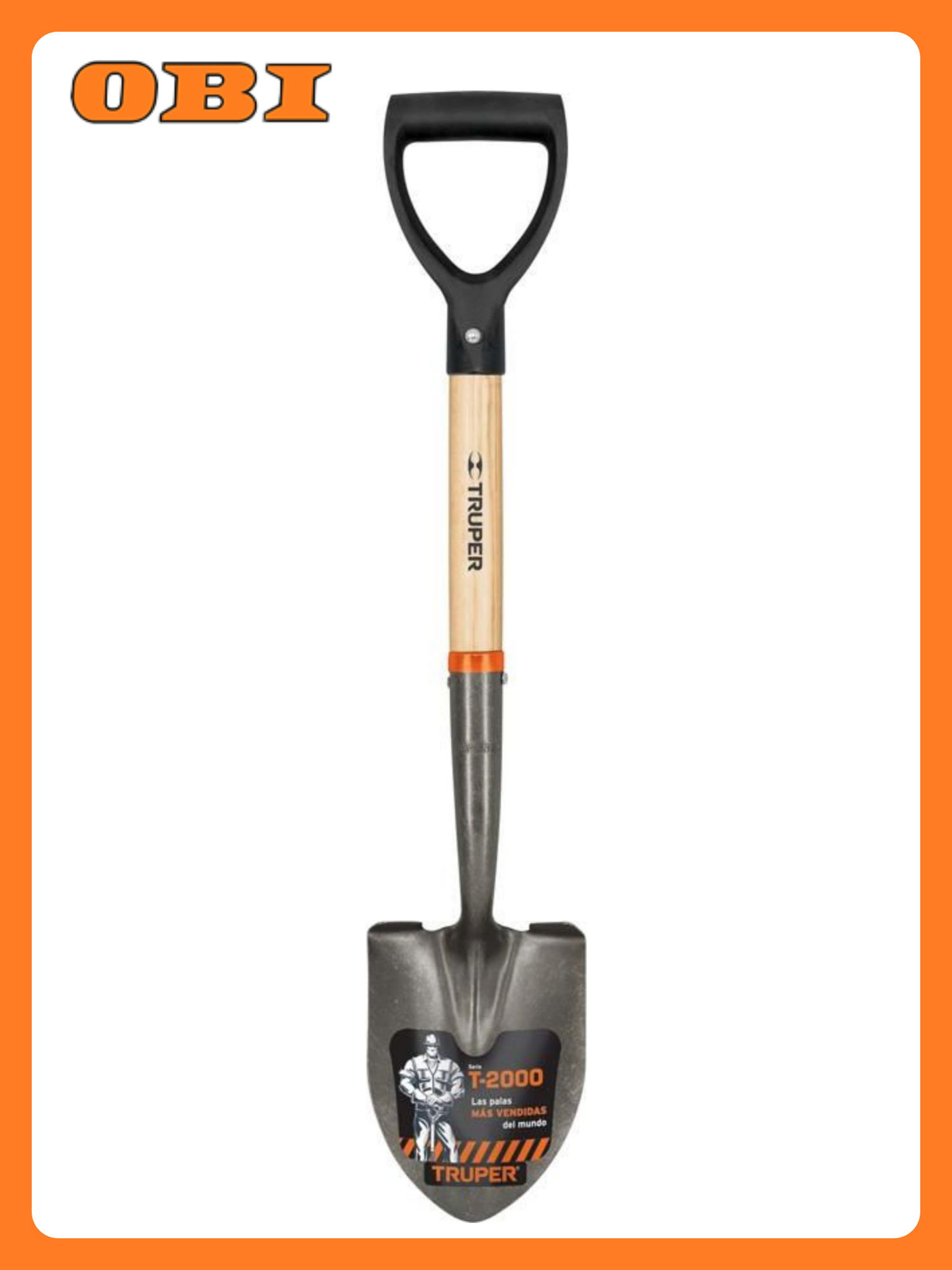 Лопата штыковая Truper TR-BY 17193, с черенком, деревянная ручка, 69см