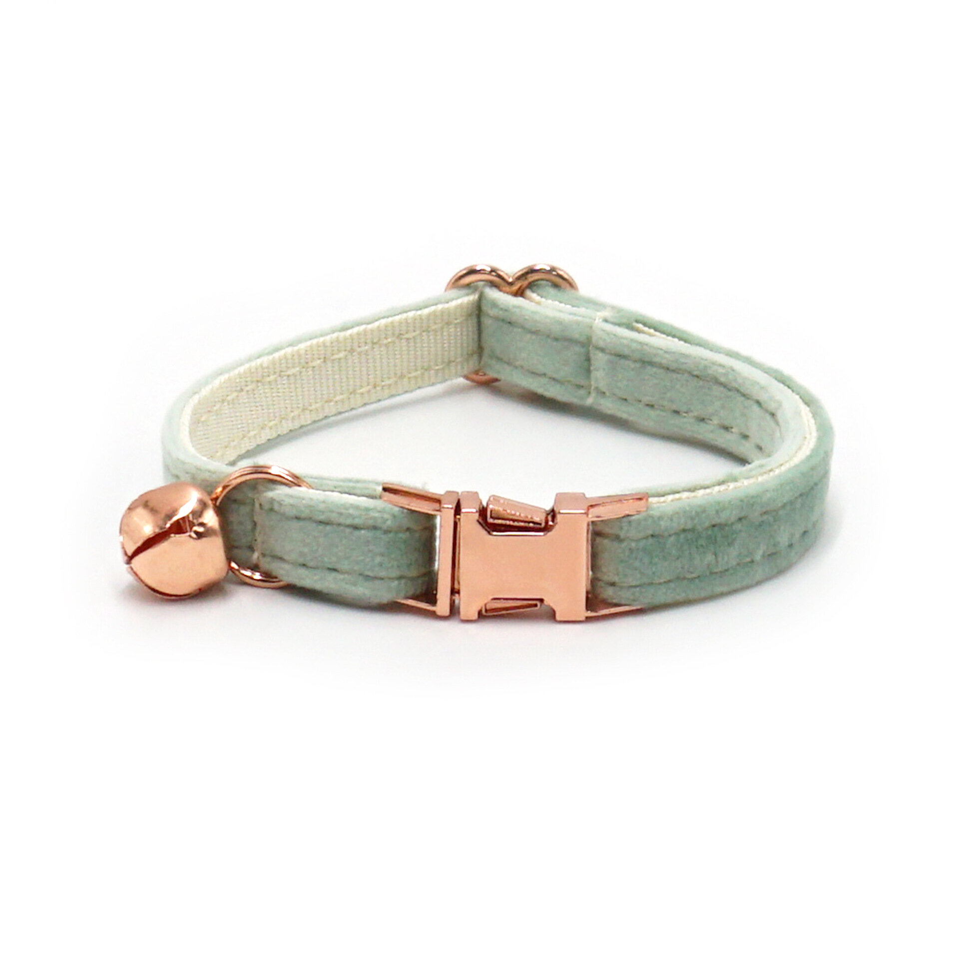 Трансграничные товары для домашних животных Белый чай бархатный Милый Колокольчик кошачий ошейник Регулируемый ошейник