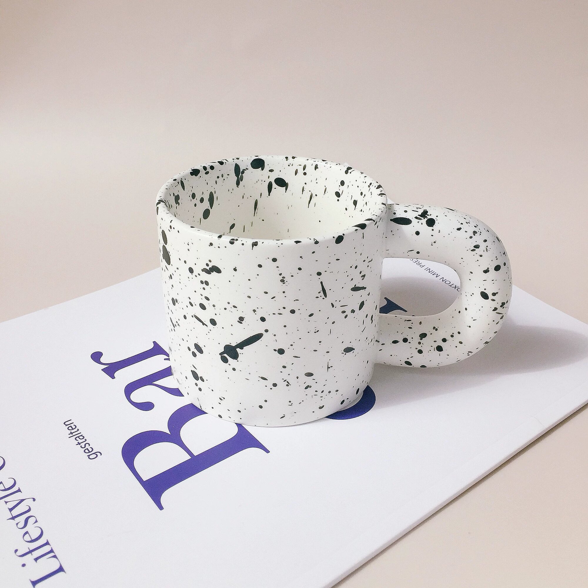 Цветная скандинавская керамическая кружка, милый пончик, брызги чернил, толстая чашка, модная модная офисная чашка для