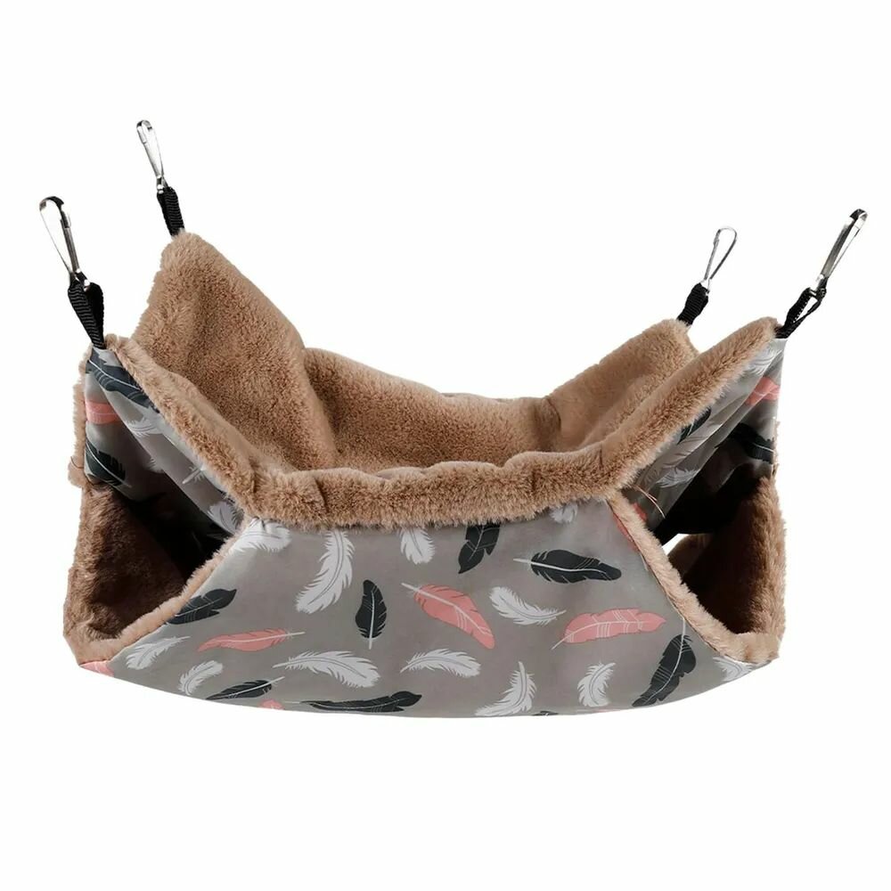 Уютный лежак-гамак для хомяка, хорька, крысы, белки, подвесная клетка, дом-игрушка, 20x20 см, коричневый