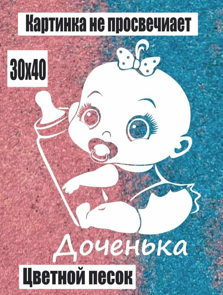 Набор Картина для гендер пати цветным песком