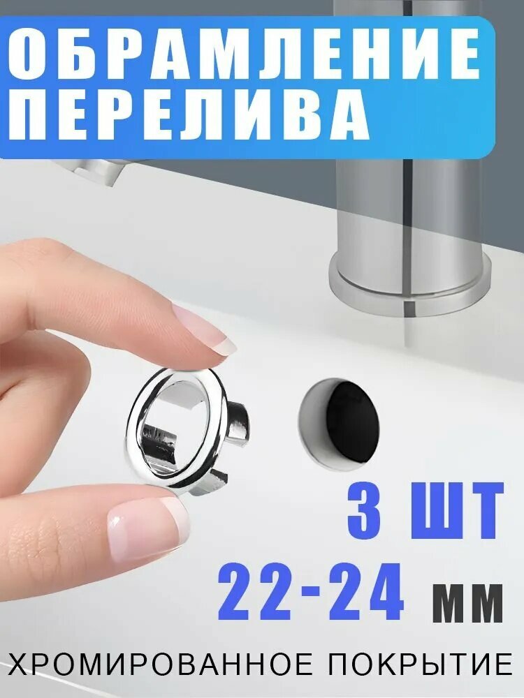 Крышка водоотводного отверстия/декоративное/перфорированное, 22-24 мм, 3 шт.
