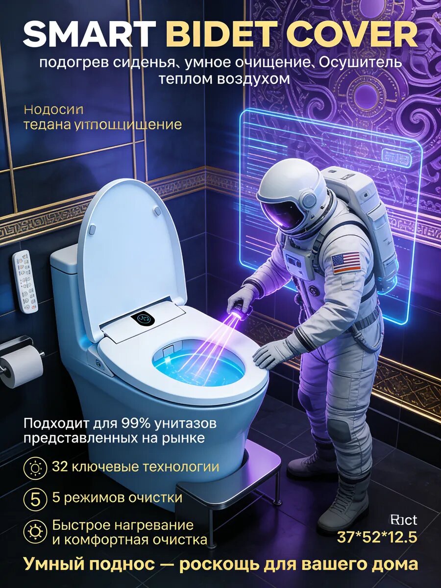 Умная крышка биде для унитаза