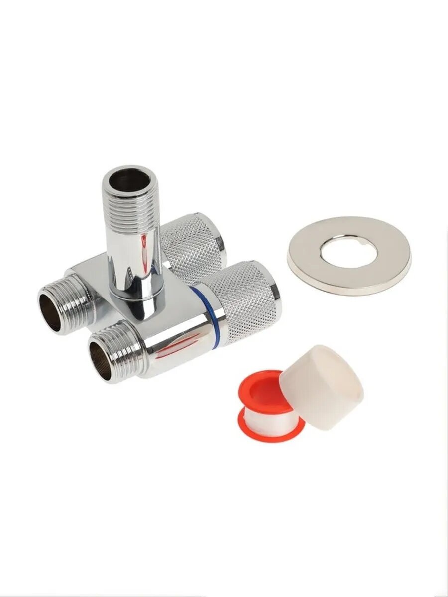 Двойной кран с керамическими вентилями и нержавеющей сталью