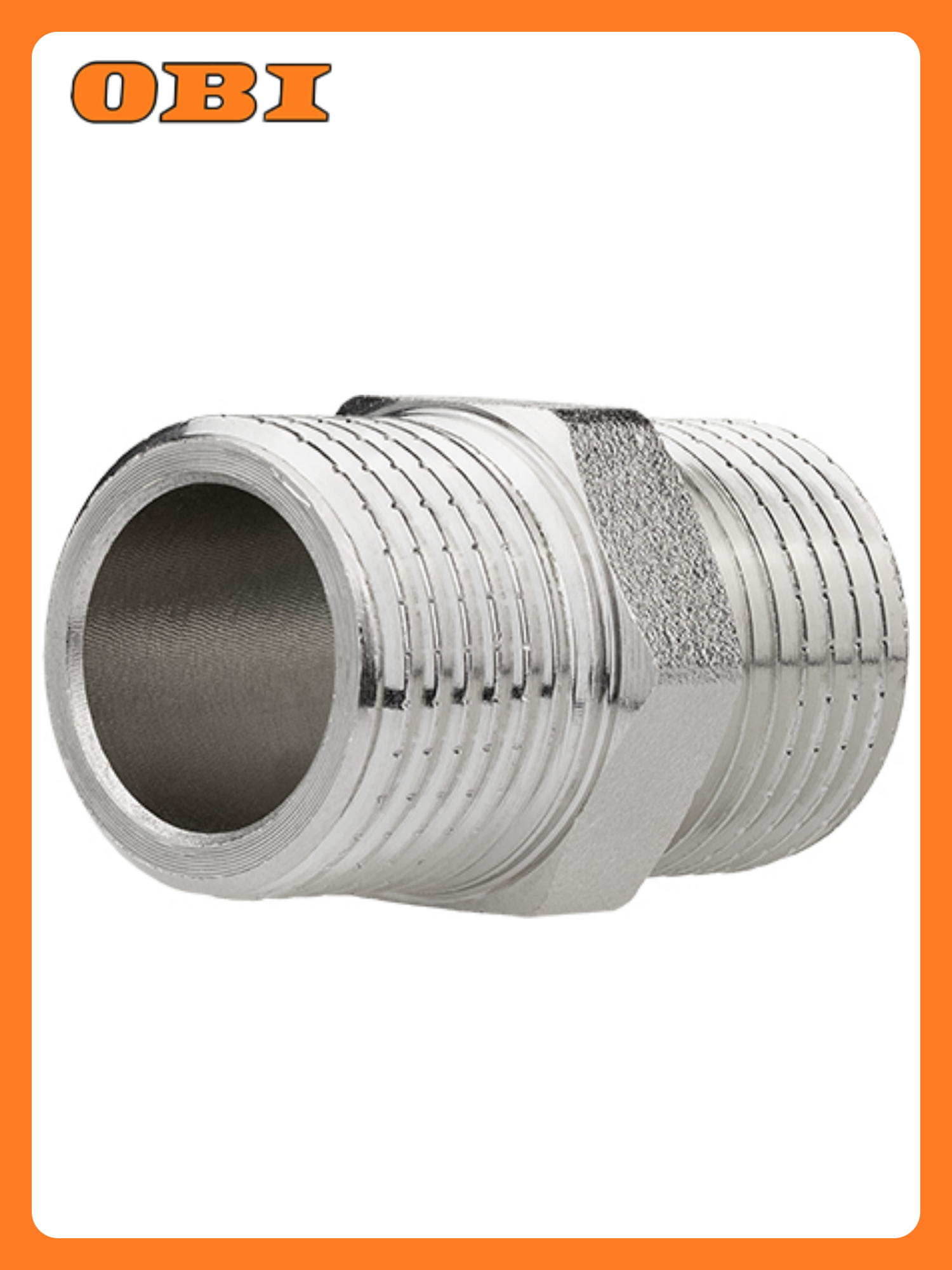 Ниппель MPF, латунь, 1/2", с никелевым покрытием, разъёмный, 35 мм