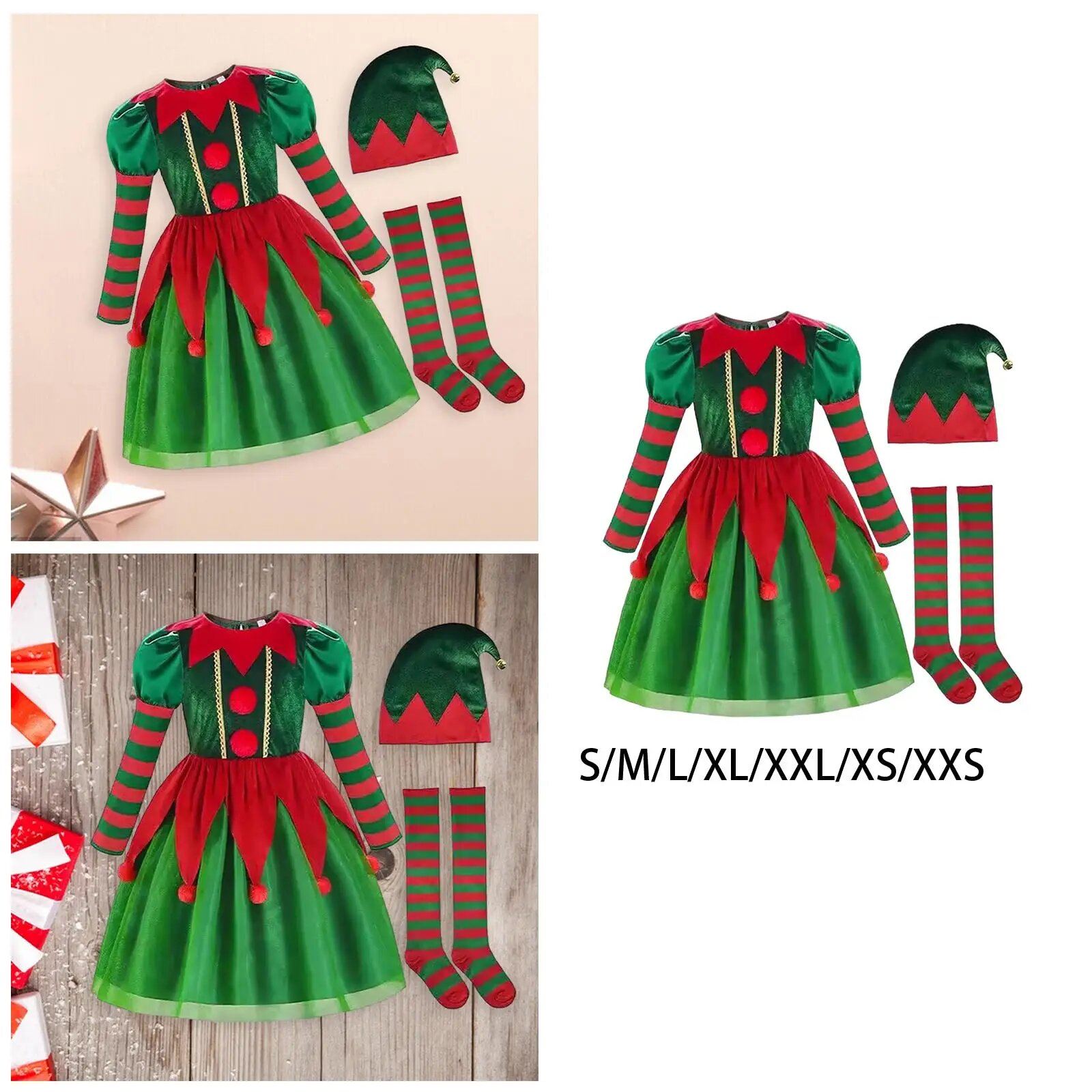 Рождественский костюм эльфа M for Height 120cm