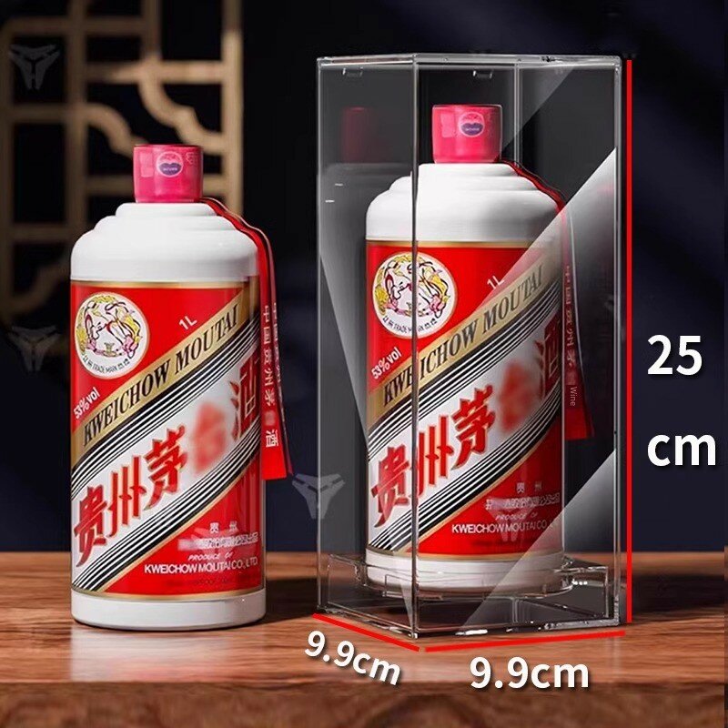 Защитный чехол для бутылки вина Large Size 500 мл, габариты 9.9x9.9x25 см, квадратная форма с подставкой
