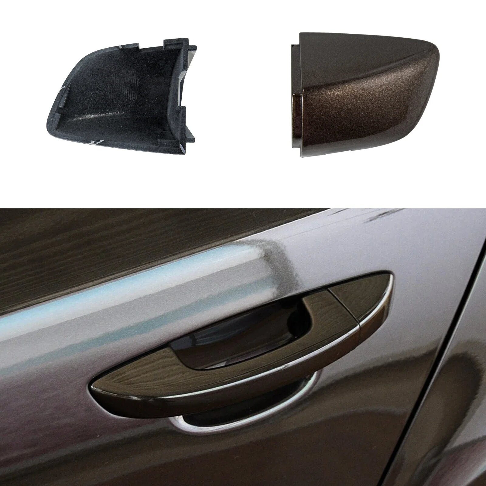 Крышка передней левой внешней ручки двери подходит для VW Golf 6 Passat Scirocco Sharan Skoda Superb 2-местная 1K8837879 5KD837879 Brown Front