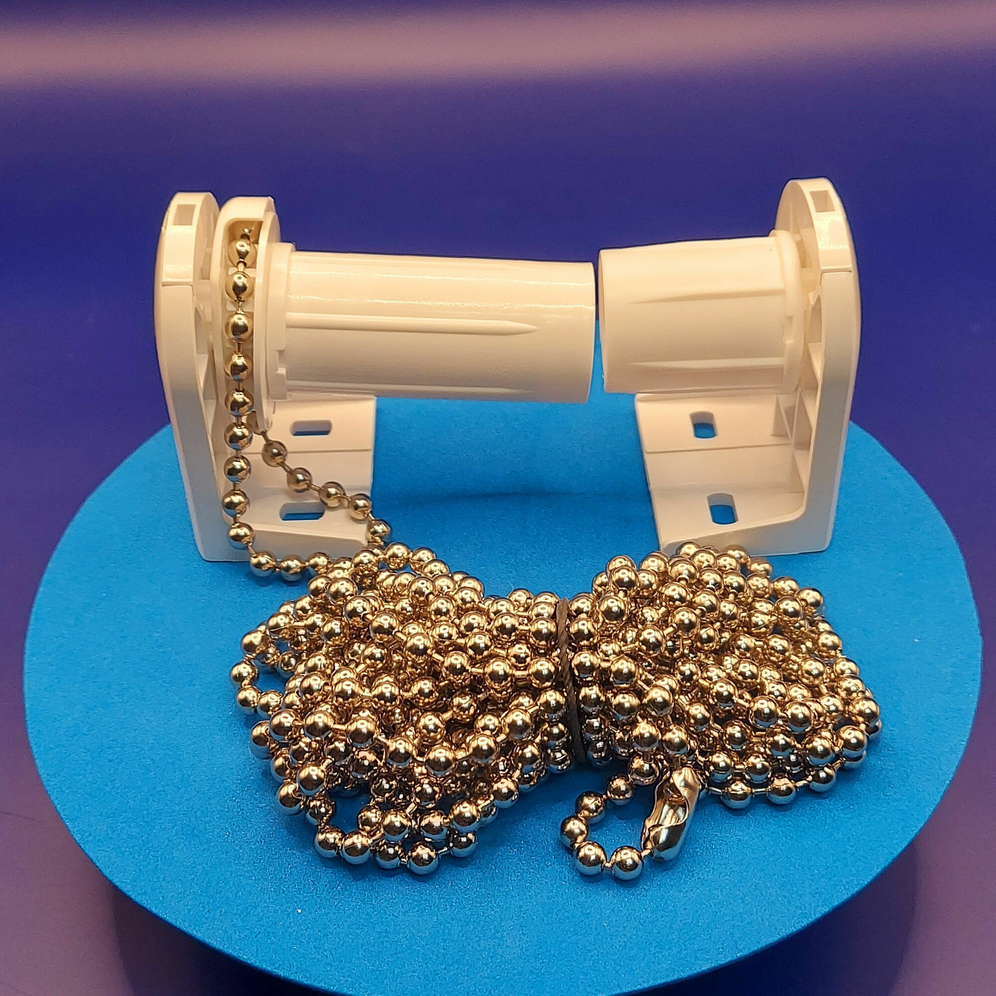 Цепочный механизм пластиковый белый 1 шт, с металлической цепью 3 пог. м. для трубы 25 мм