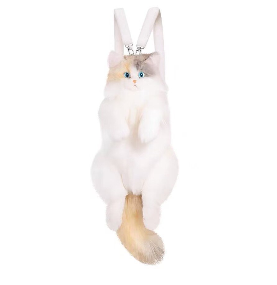 Реалистичная плюшевая игрушка кошки с тремя цветами, мягкая игрушка, рюкзак с кошкой, подарок на день рождения