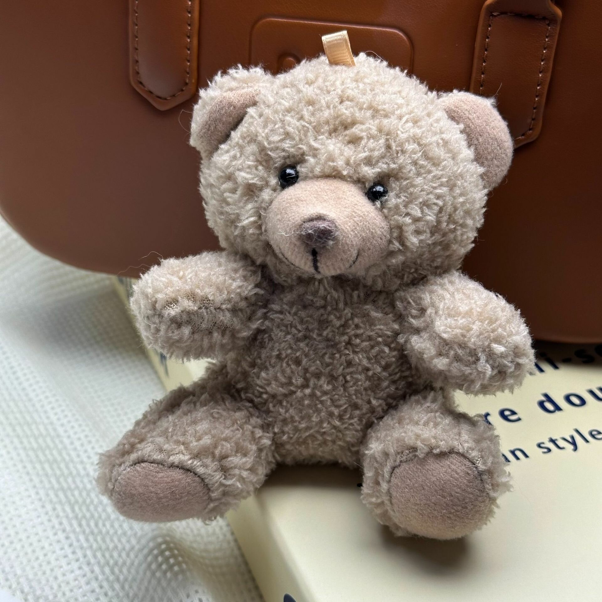 Новый мультяшный вьющийся плюшевый мишка, брелок, милый медведь, плюшевая подвеска, кукла, игрушка, сумка, подвеска,