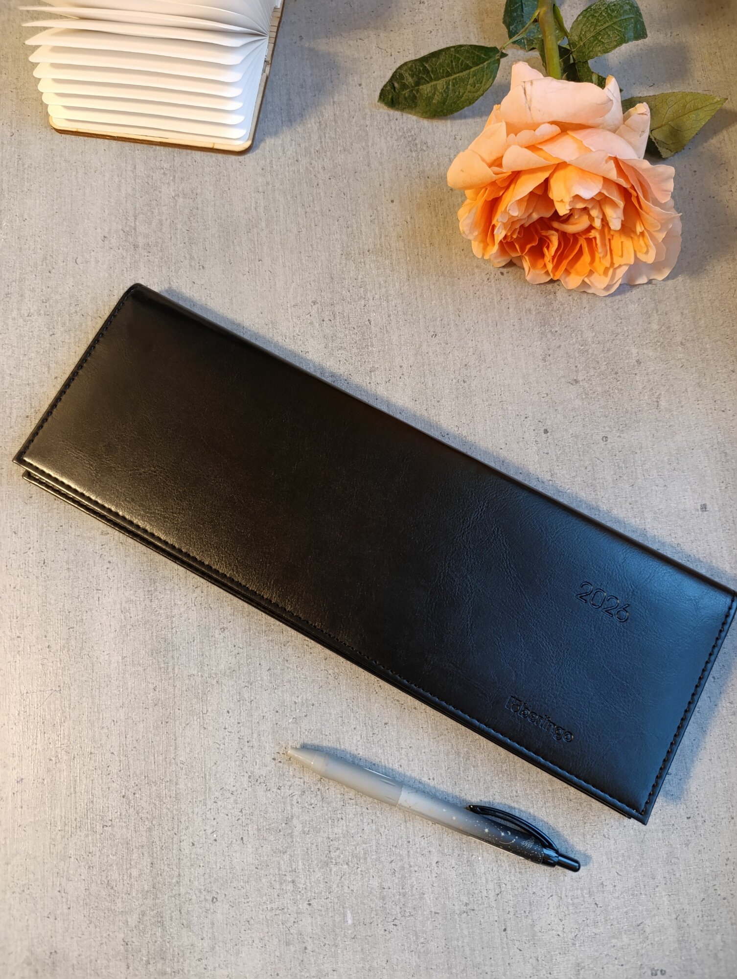 Планинг датированный 2026г, 64л, 330*130мм, кожзам, Berlingo черный, золотой срез