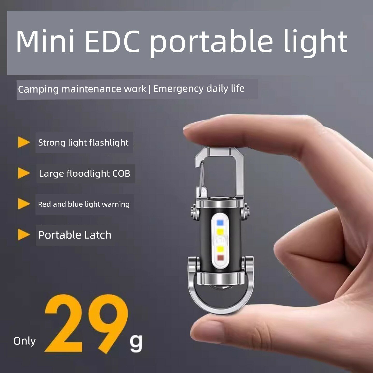 Многофункциональный водонепроницаемый портативный фонарик, миниатюрный, простой, для ношения на поясе, с креплением на