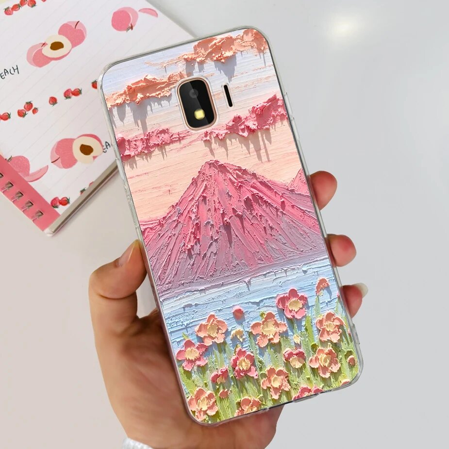 Розовый чехол Samsung Galaxy J2 Core 2018, SM-J260F, Цвет: 756