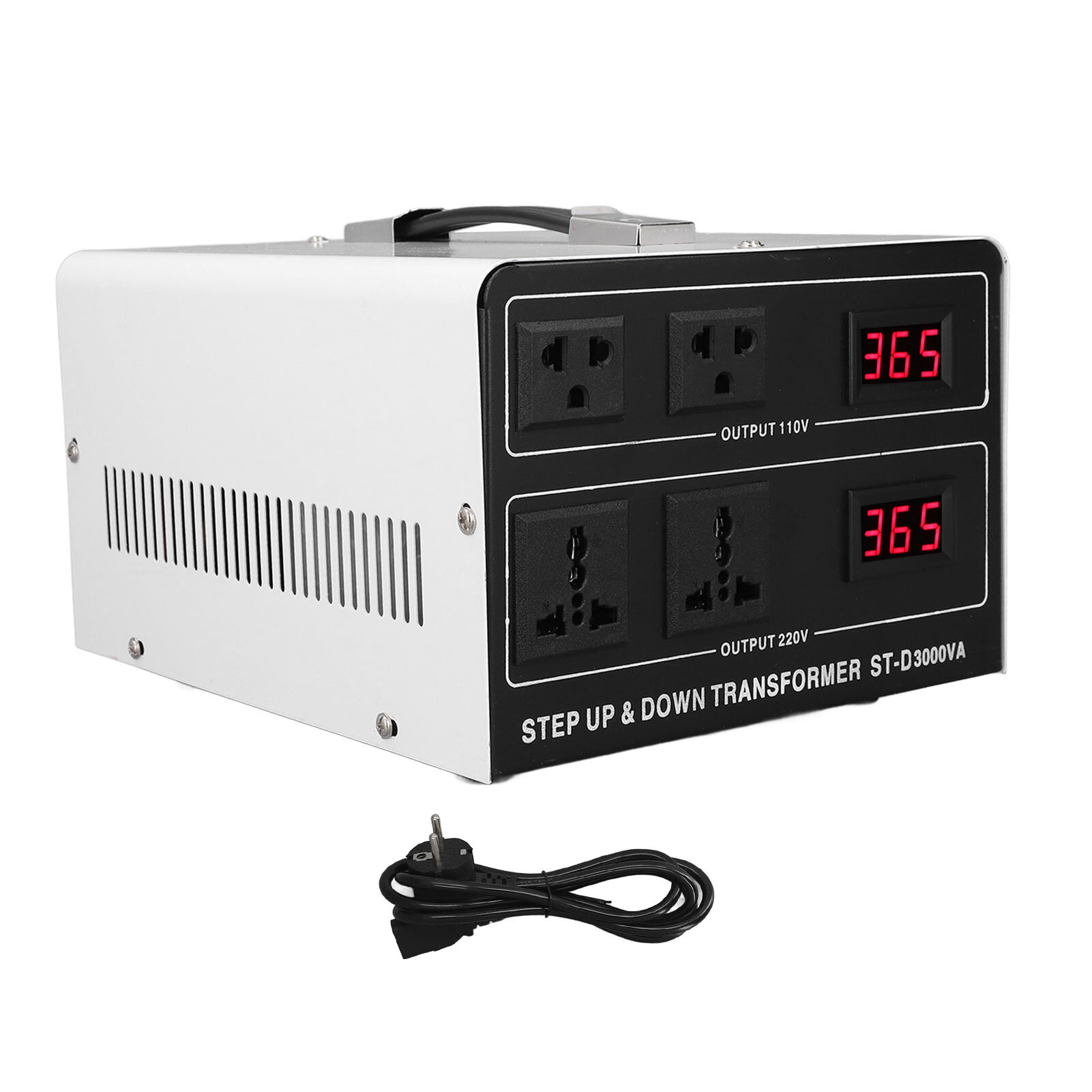 Преобразователь напряжения, трансформатор со светодиодным дисплеем, 220 В до 110 В, повышающий и понижающий преобразователь, вилка европейского стандарта.