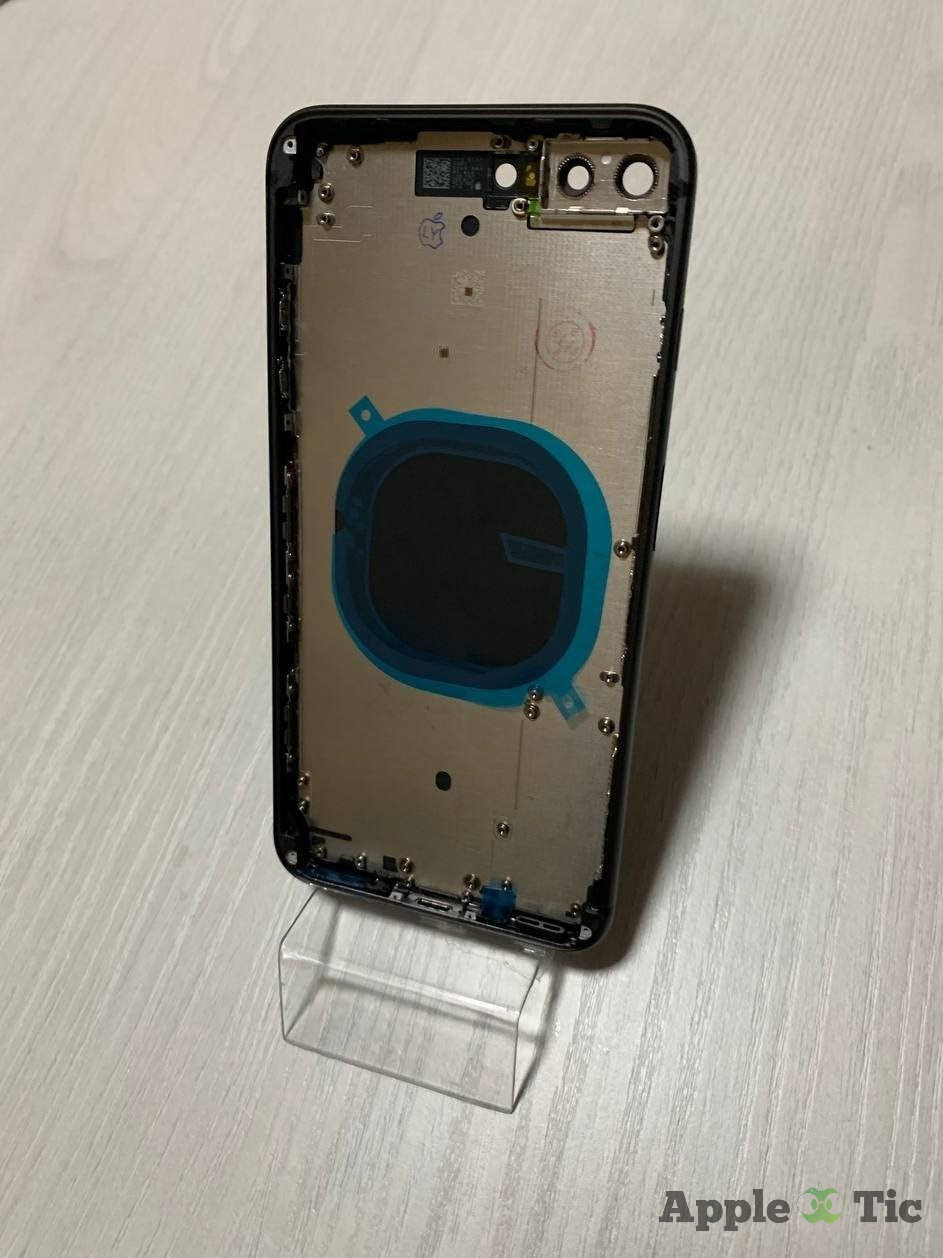 Корпус для IPhone 8 Plus черный (SPACE GRAY), комплект кнопок, сим-лоток — фото 1