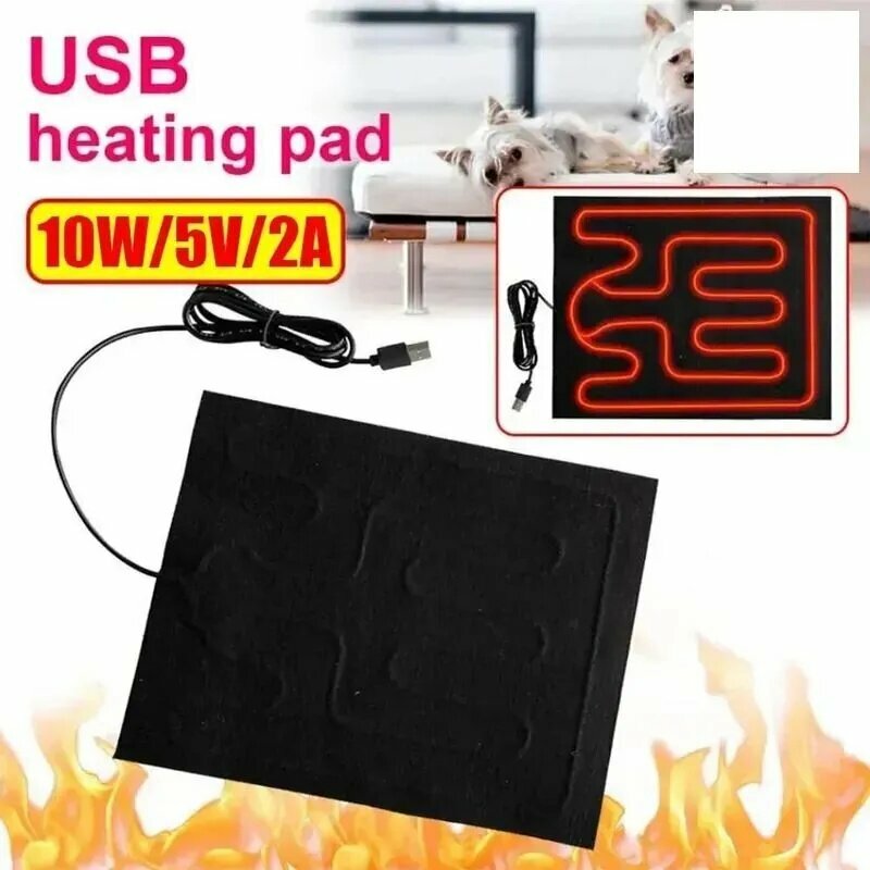 Коврик с подогревом для животных, лежак для кошек и собак, грелка электрическая, 25x30 см