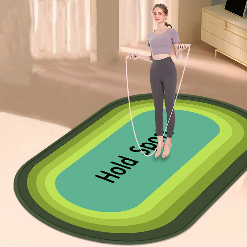 Йога-мат для домашнего использования, нескользящий, с амортизацией, звукоизоляционный мат, для тренировок в помещении, ультра тихий, утолщенный кристальный бархатный напольный мат, увеличенный и расширенный