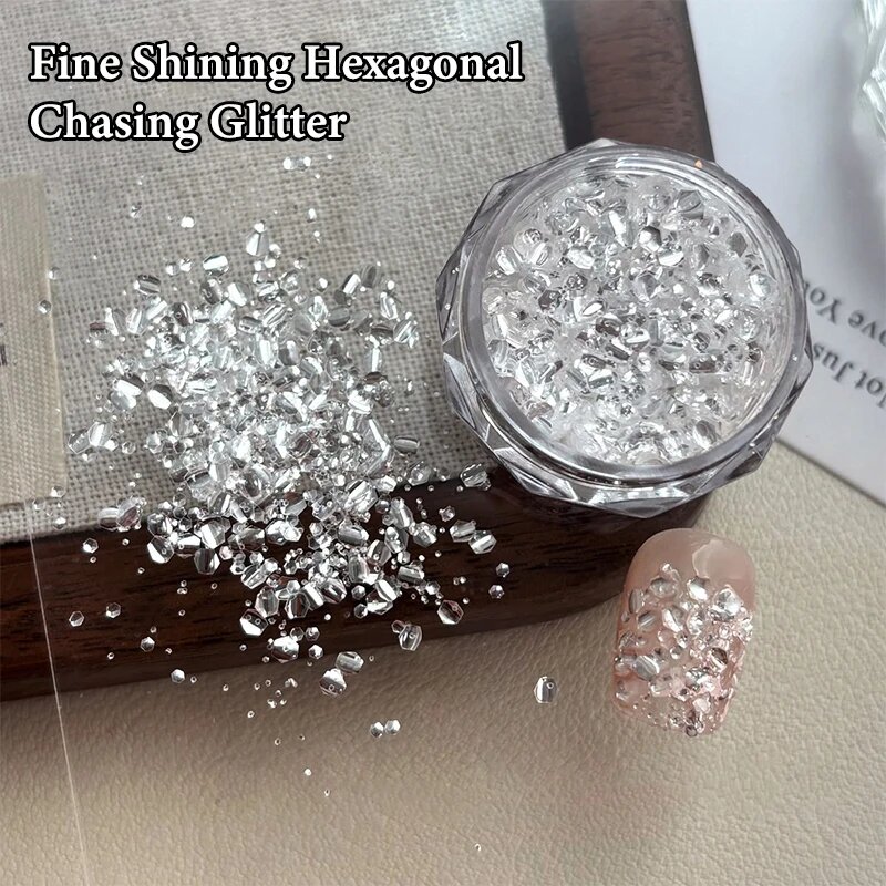Мини блестки для ногтей MceHKF Серебряный, Silver