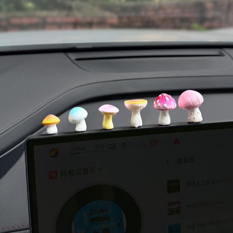 Мини-гриб для снятия стресса, украшение для автомобиля, декор для приборной панели, зеркала заднего вида и окон