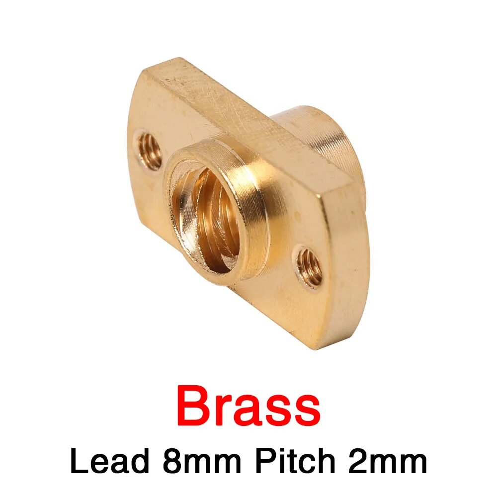Латунная гайка T8, Lead 8mm, Pitch 2mm