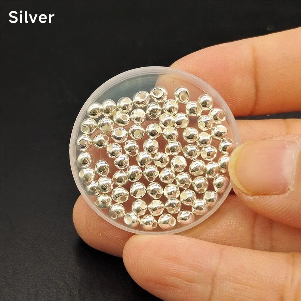 Серебристые бусины для бижутерии, 10 шт.