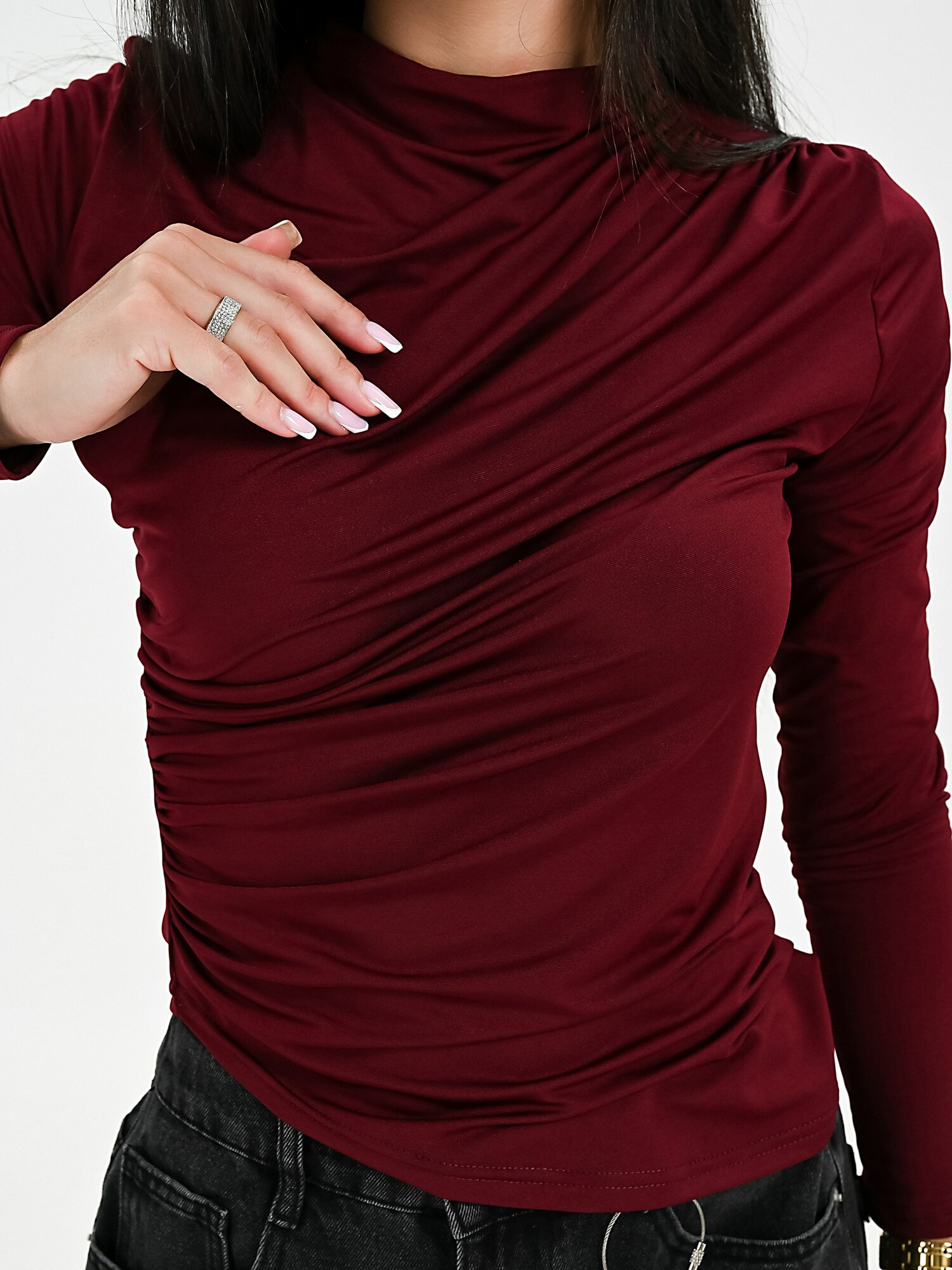 Лонгслив лонгслив с драпировкой