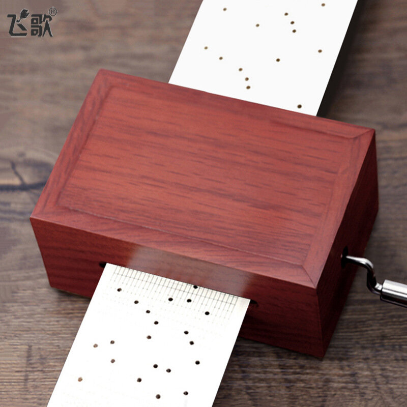 Музыкальная шкатулка Feige 15/30 тонов с ручным приводом и нотами, винтажная деревянная DIY шкатулка с восемью тонами, креативный подарок DIY