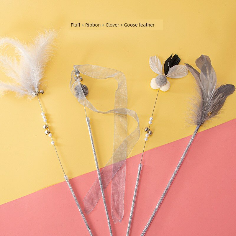 Элегантный серый колокольчик кошачий игрушечный набор с заменяемыми головками, 4 штуки