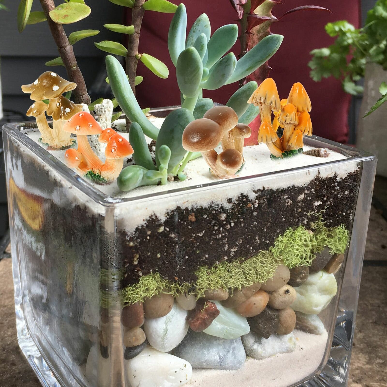 4 Шт Декоративные Грибы Для Сада Компактного Размера 4X4Cm