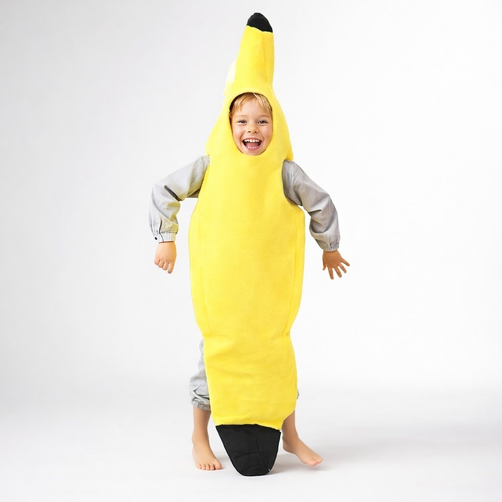 Карнавальный костюм Банан, для мальчиков и девочек 4-6 лет, желтый