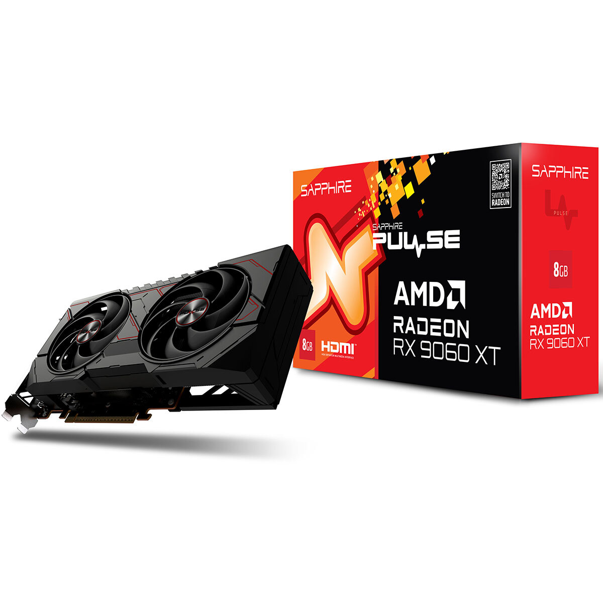 Видеокарта Sapphire RX9060XT PULSE OC 8GB GDDR6 128bit DP 2xHDMI 2FAN RTL
