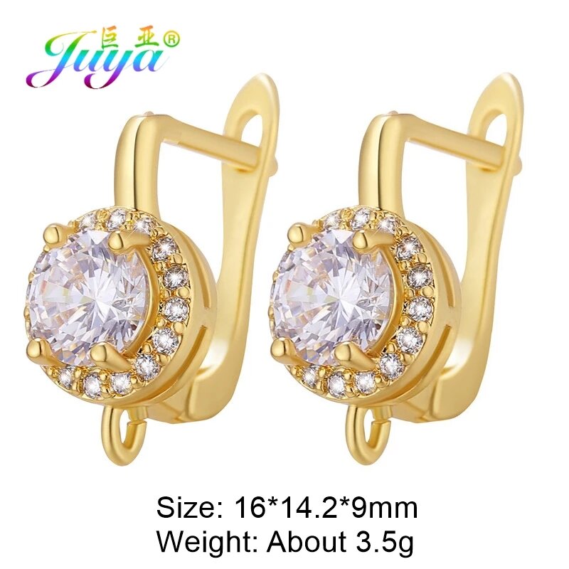 Juya серьги с кристаллом, Gold, 16*14.2*9mm