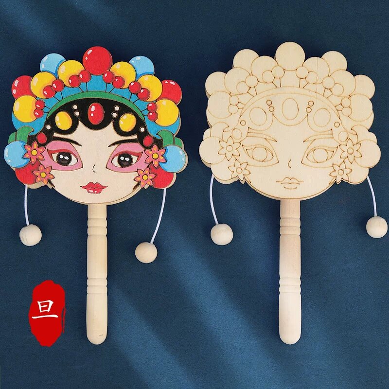 Набор для творчества: детская раскраска-погремушка, материалы для рукоделия, роспись лица по мотивам Пекинской оперы,