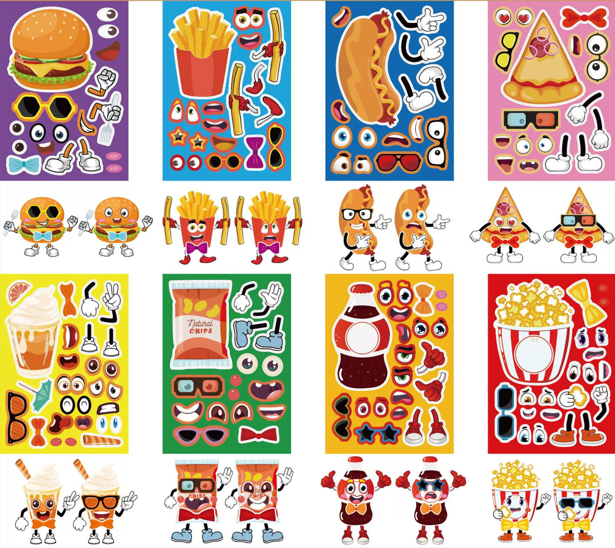 Внешняя торговля, наклейки для пиццы, детские головоломки «сделай сам», мультяшные головоломки с едой, креативные