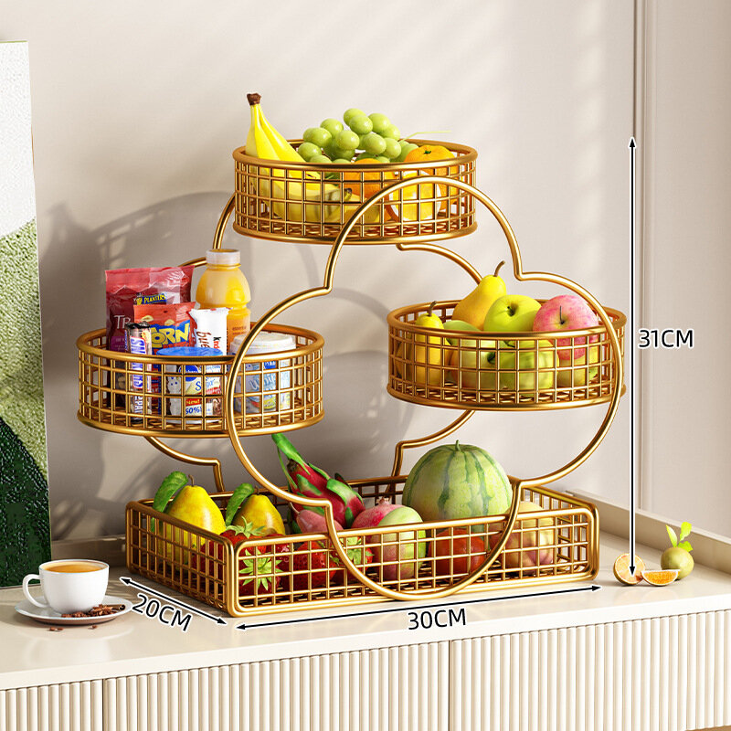 Фруктовая тарелка для гостиной, чайный столик, домашняя фруктовая тарелка, многоярусная стойка для хранения фруктов, тарелка для закусок, изысканная высококачественная корзина для хранения