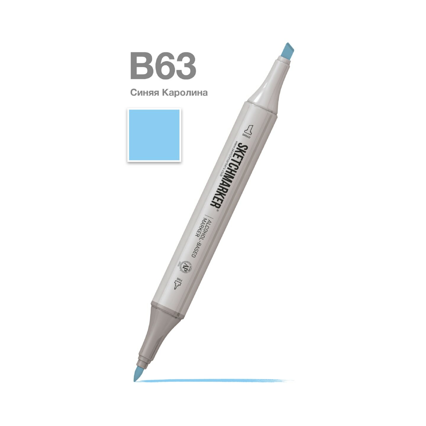 Маркер SKETCHMARKER CLASSIC на спирт. основе два пера цв.№B63 синяя каролина