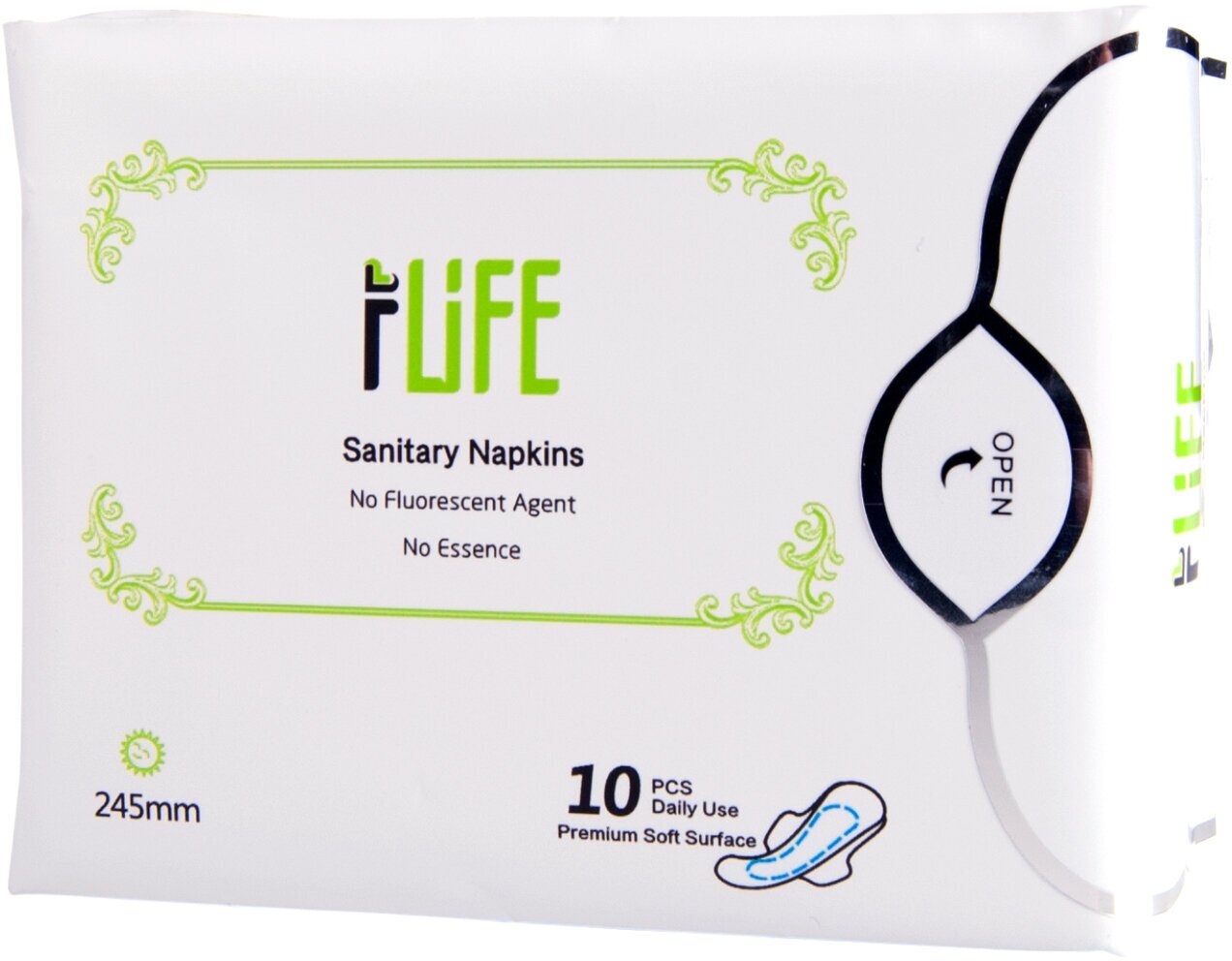 Анионовые гигиенические прокладки ILIFE GREENLEAF, дневные, в упаковке 10 шт.