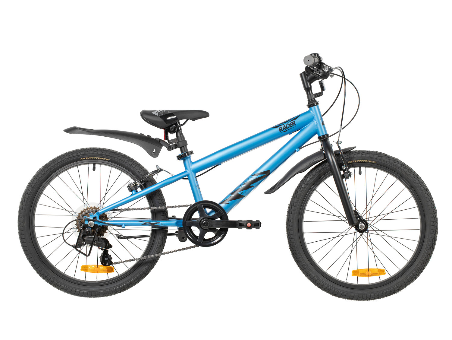 Детский велосипед Novatrack Racer 20 (2026), цвет Синий, на рост 110-130 см