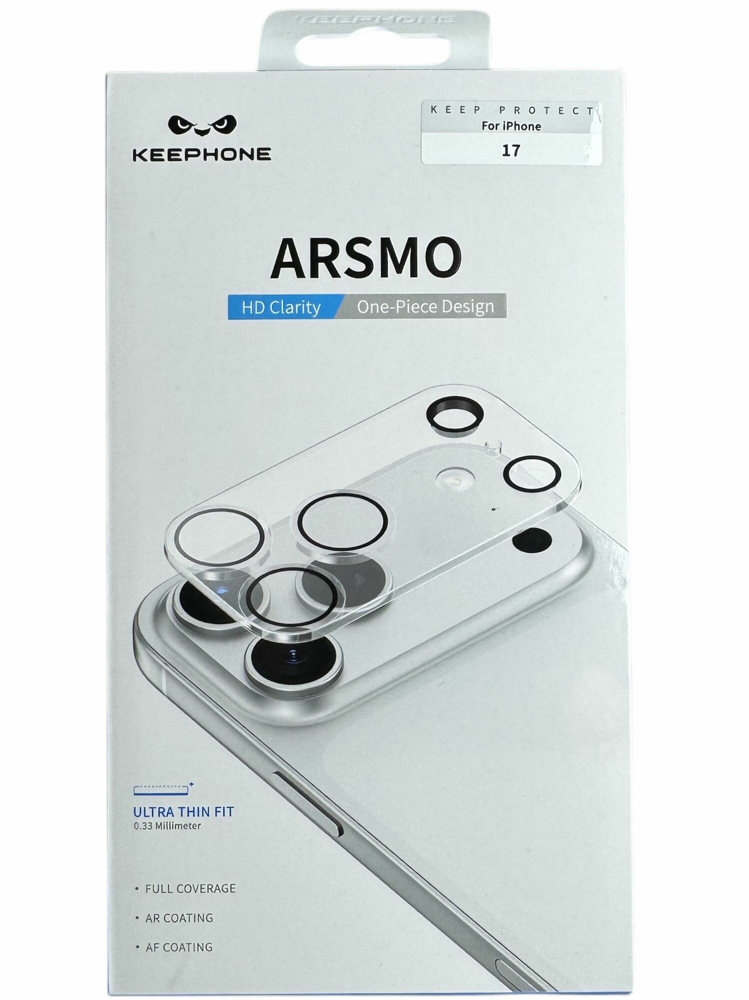 Защитные Линзы KEEPHONE ARSMO на всю камеру для телефона iPhone 17, PREMIUM camera lens, цвет Transparent (прозрачные)