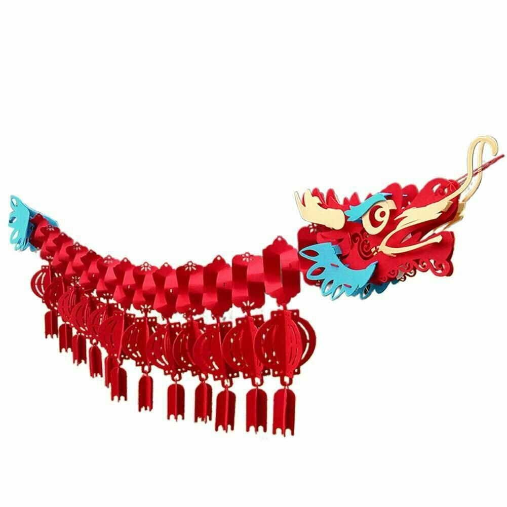 3D Chinese Paper Dragon, подвесное украшение, украшение весеннего фестиваля