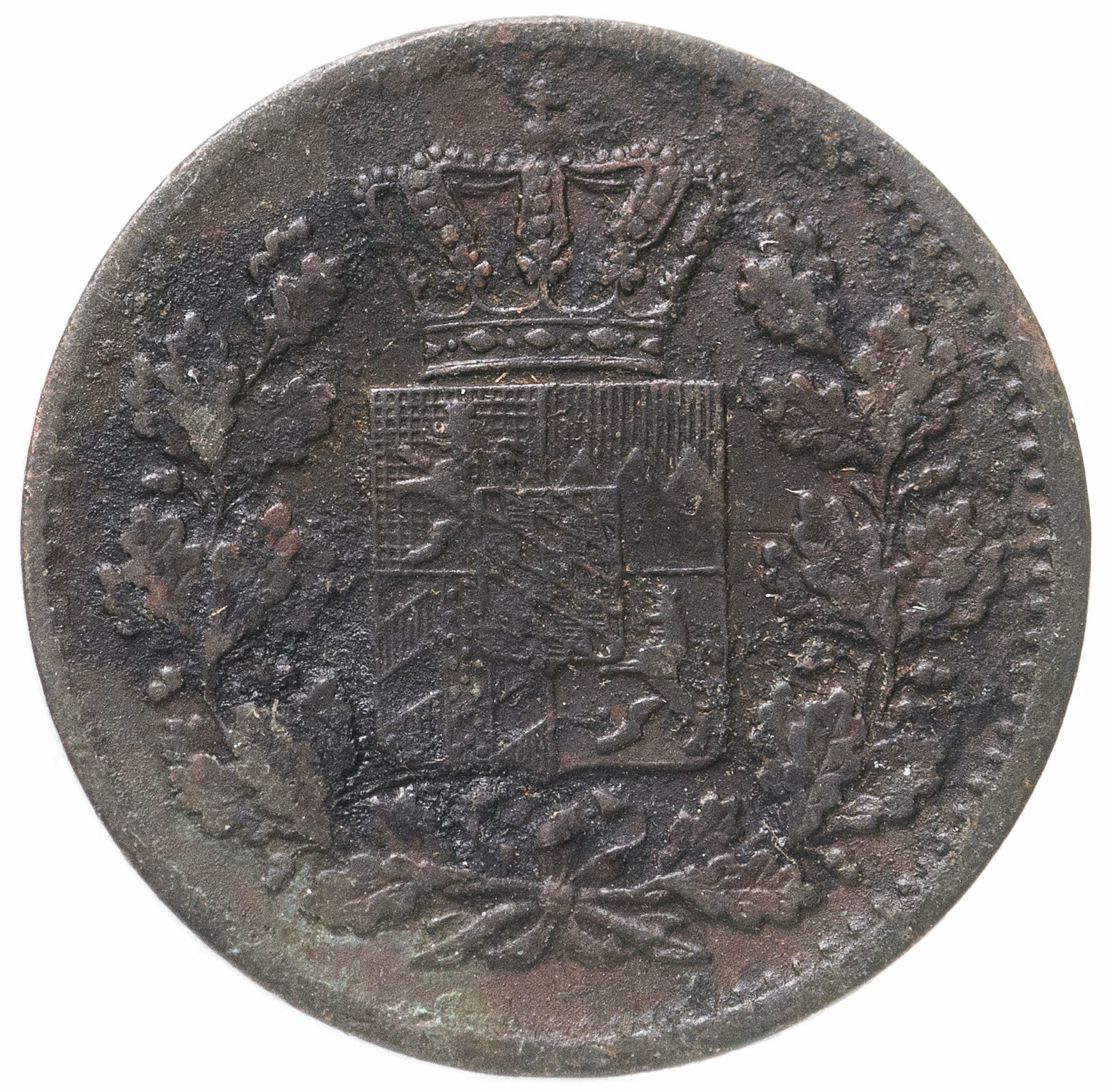 Германия 1 пфенниг pfenning 1866, Медь, в сохранности VF-XF