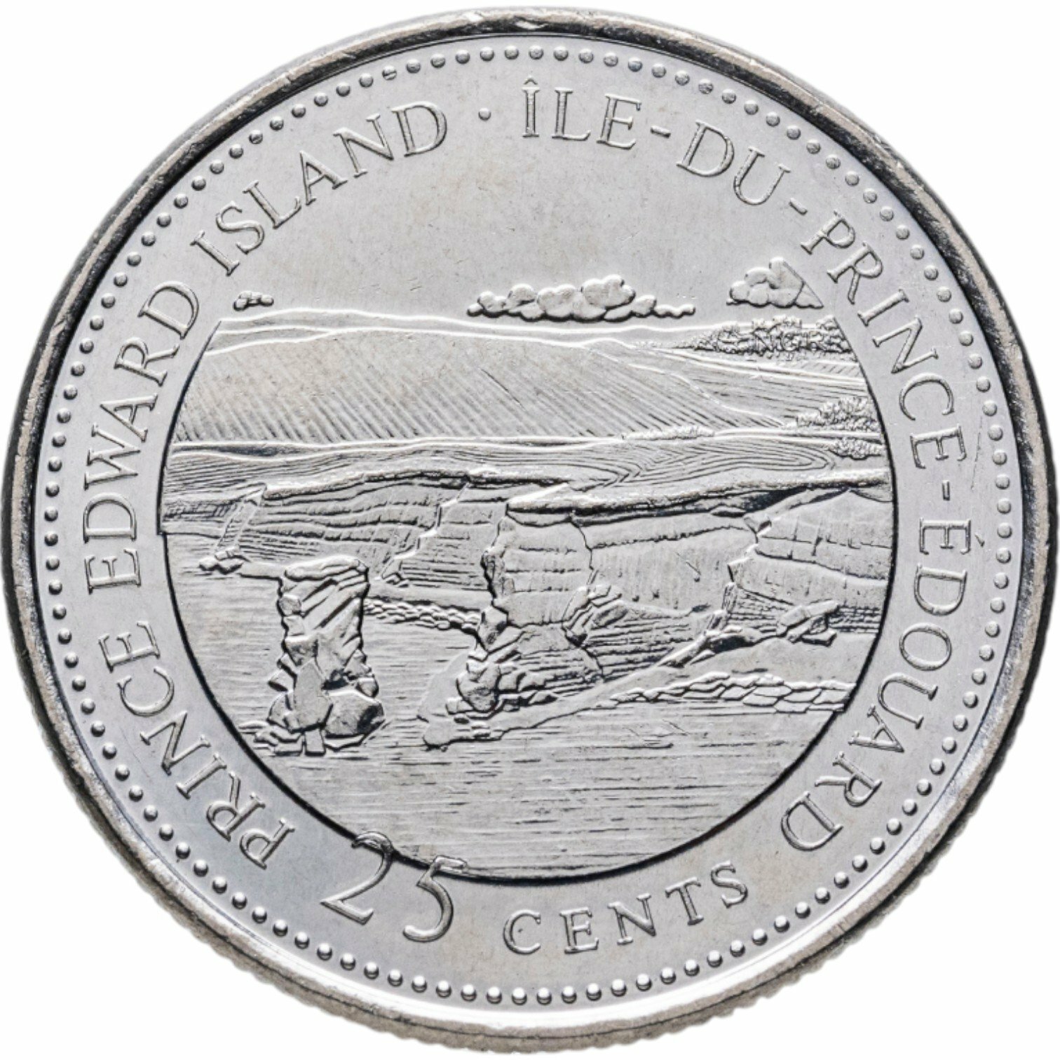 Канада 25 центов cents 1992 "Остров Принца Эдуарда", Никель 925, в сохранности UNC