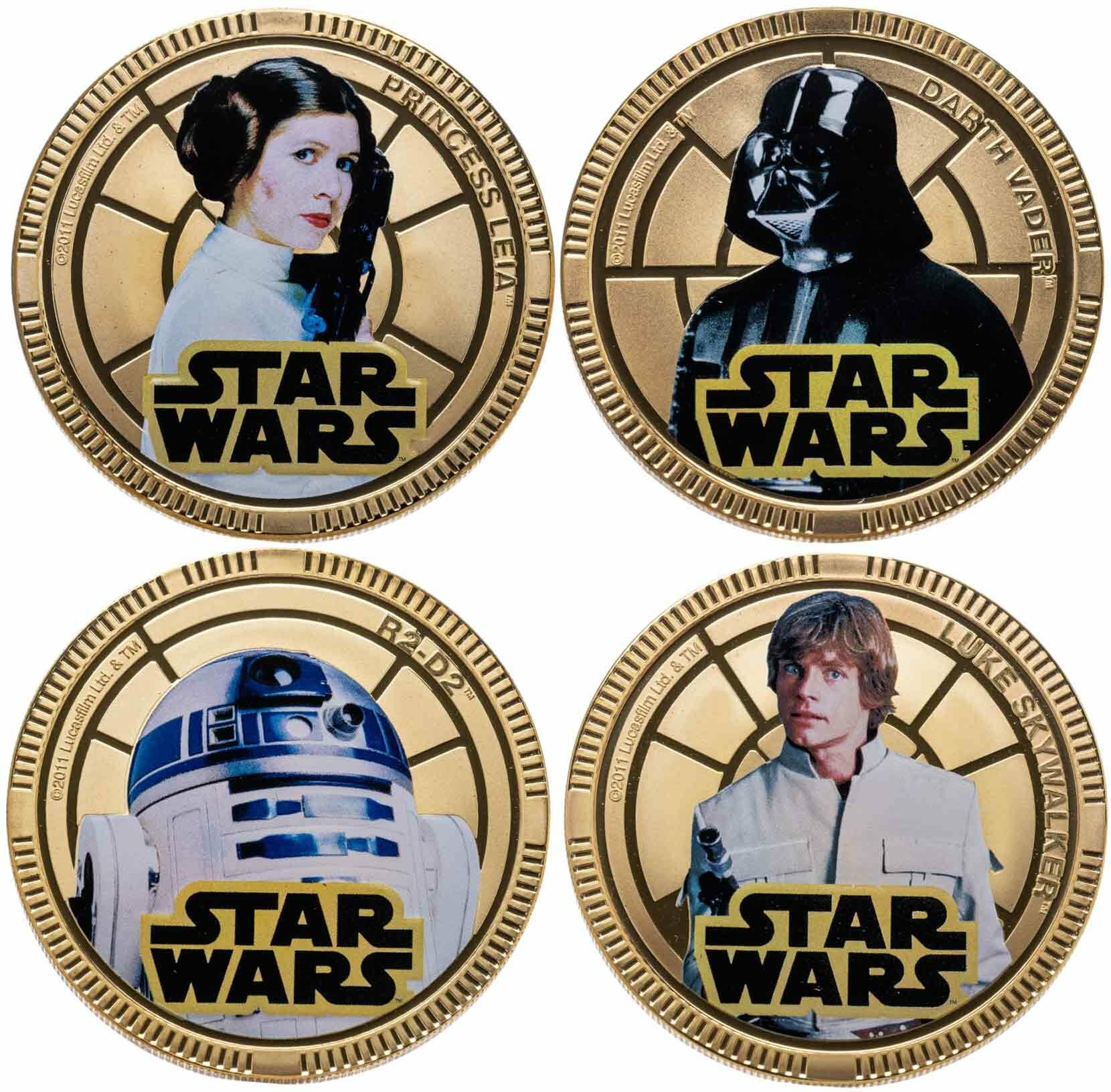 Остров Ниуэ набор 1 доллар 2011 "Звездные войны" из 4 монет, Мельхиор медь-никель, в сохранности BUNC