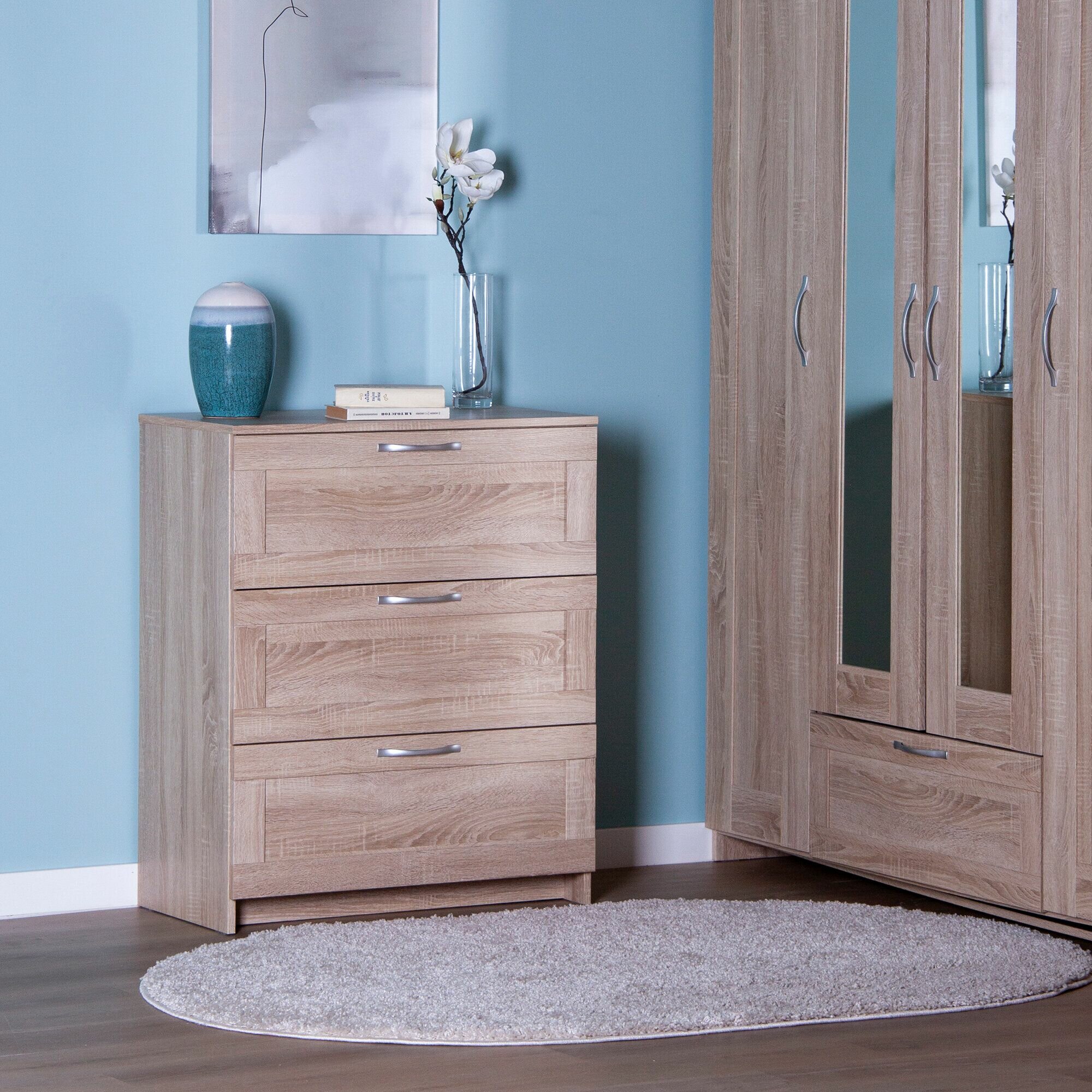 Комод Сириус, 3 ящика, 78х41х94 см, дуб сонома, ГУД лакк