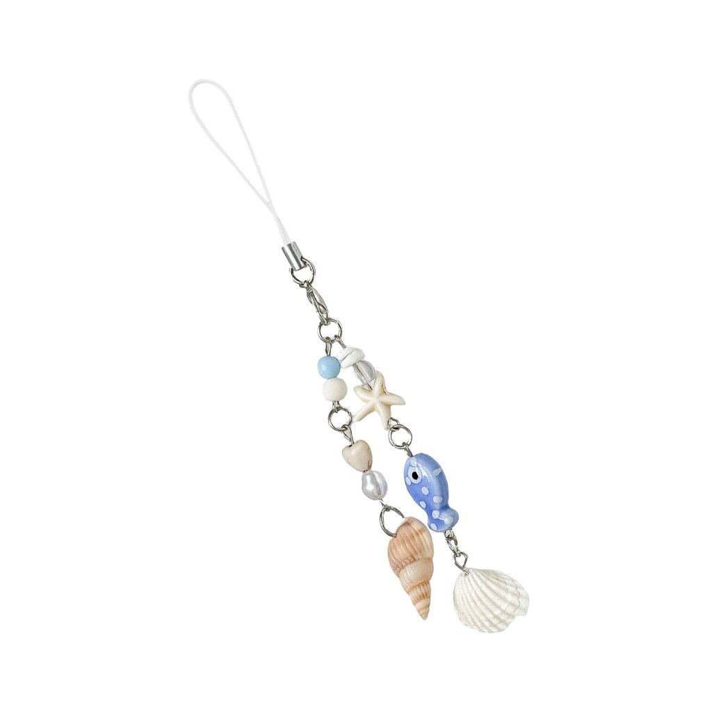Изящный брелок с жемчугом и подвеской в виде ракушки, элегантный аксессуар для телефона, сумок, кошельков и модных аксессуаров