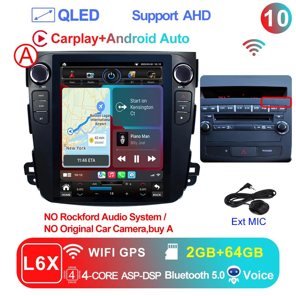 LEHX Pro 8-ядерный Android 12 автомобильный радиоприемник для Mitsubishi Outlander A-L6X(2-64GB)-0
