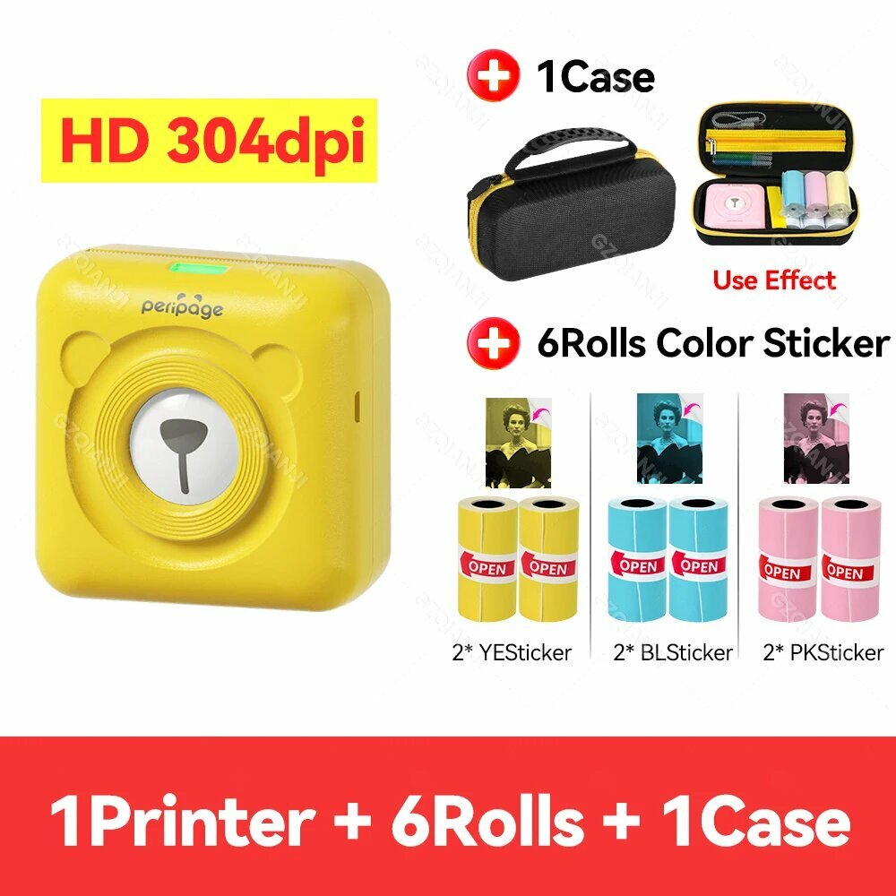 Термопринтер Peripage A6 желтый YE 1Case 6Roll COSTK