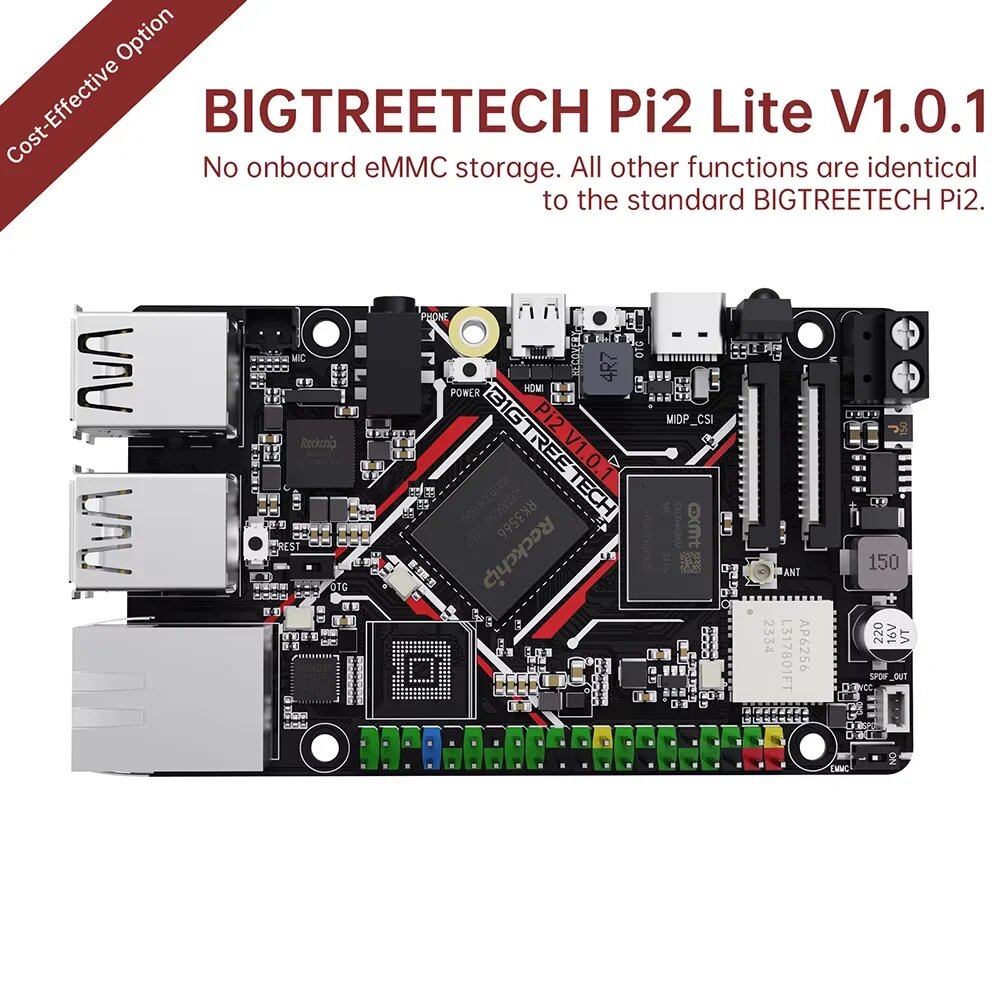BIGTREETECH BTT Pi 2 CB2 плата управления для Klipper Красный, Pi2 Lite