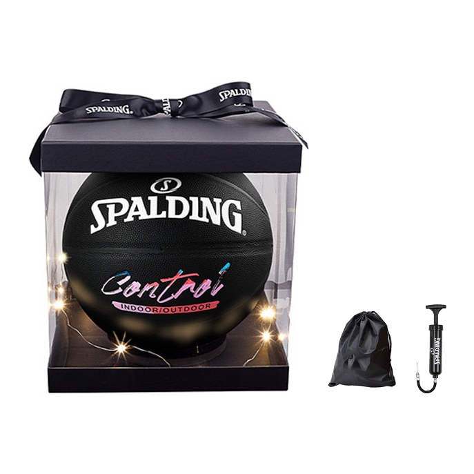 Баскетбольный мяч унисекс SPALDING CONTROL PU, чёрный, Size 7, Китайская версия
